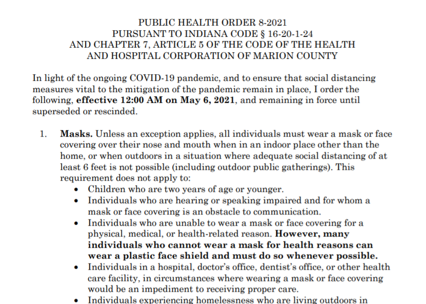 Current Public Health Orders